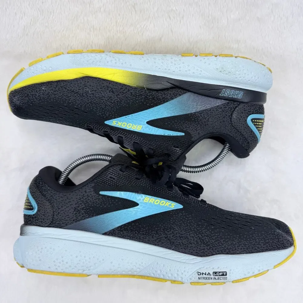 Brooks | Shoes | Brooks Ghost 6 Mens Running Shoes Black Blue Yellow ...